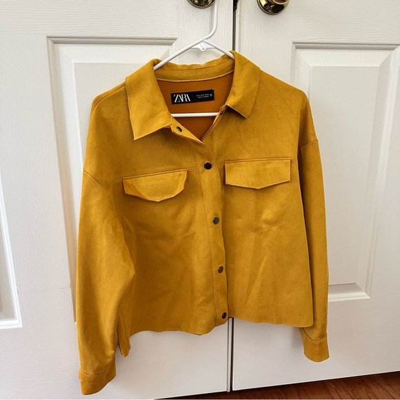 Zara | Jackets & Coats | Zara Golden Yellow Jacket | Poshmark